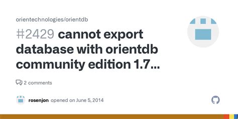 cannot export database with orientdb community edition 1 7 final