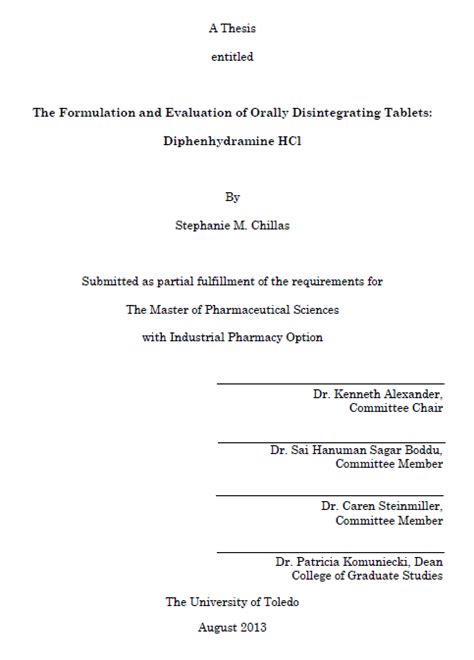 The Formulation And Evaluation Of Orally Disintegrating Tablets Diphenhydramine Hc1 Tài Liệu