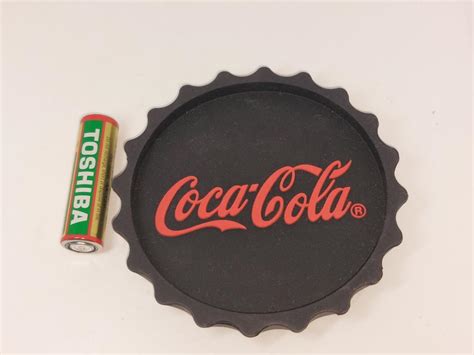 Coca Cola Coke Collectible Rubber Black Coaster Crown Design Collection Hobbies And Toys