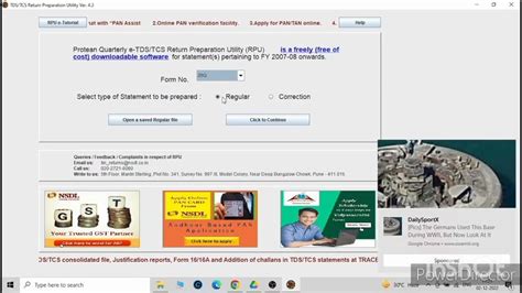 Tds Return Filing Generation Of Fvu File On Nsdl Rpu Part I Youtube