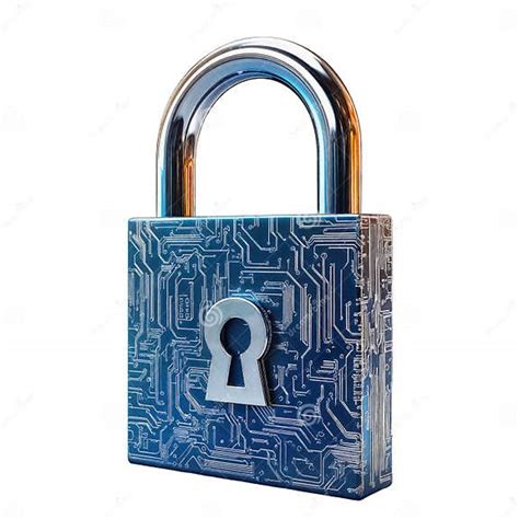 Digital Padlock With Circuit Board Design Symbolizes Cybersecurity And Data Protection In Modern