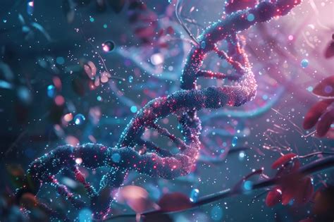 Science Biotechnology Dna Illustration And Abstract Illustration Premium Ai Generated Image
