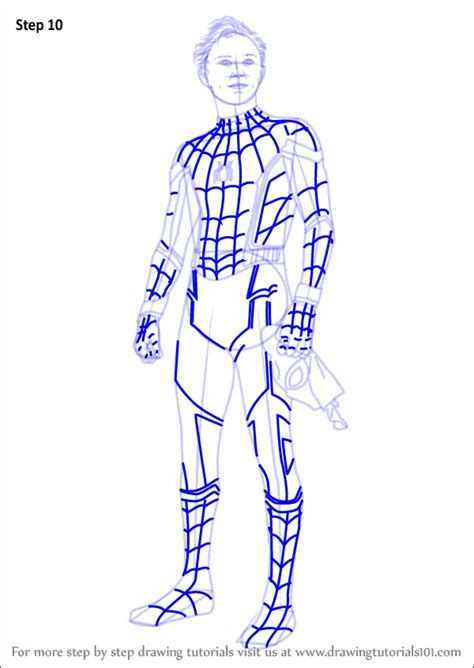 How To Draw Tom Holland As Spider Man Characters Step By Step
