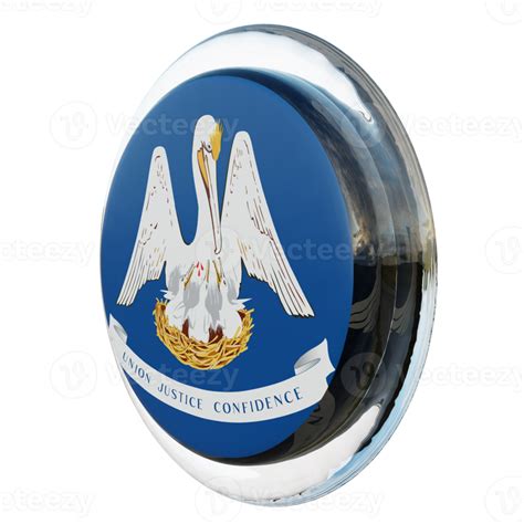 Louisiana Right View 3d Textured Glossy Circle Flag 10869629 PNG