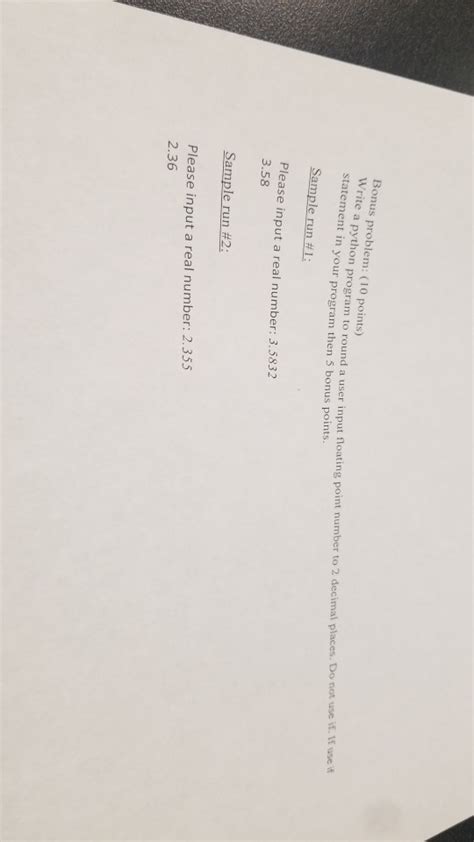 Solved Bonus Problem 10 Points Write A Python Program To