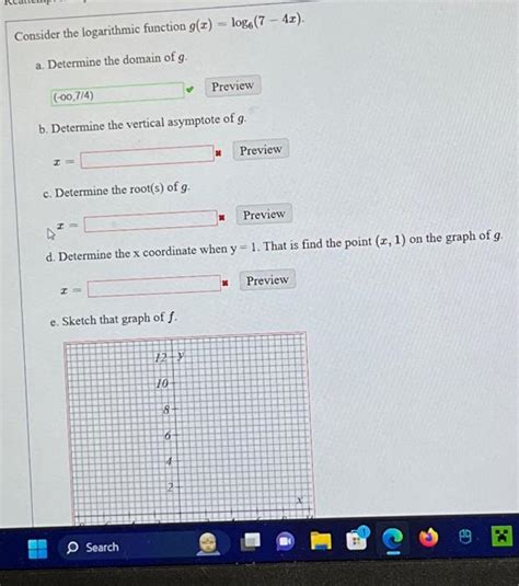 Solved Consider The Logarithmic Function G X Log X Chegg