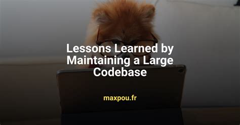 Lessons Learned By Maintaining A Large Codebase