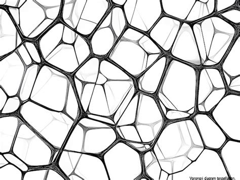 Photo Of An Abstract Voronoi Diagram Cell With Irregular Black Lines