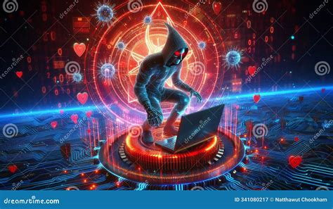 Cybersecurity Threats And Digital Intrusions Stock Illustration