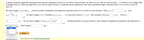 Solved A Certain Computer Algorithm Executes Twice As Many