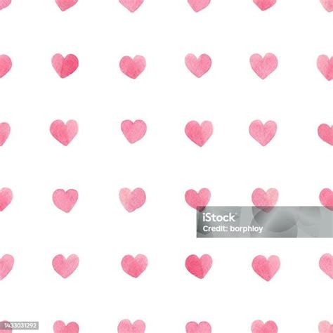 수채화 하트 배경 질감 포장지 섬유 인사말 카드 템플릿 또는 벽지 디자인을위한 원활한 배경 0명에 대한 스톡 벡터 아트 및 기타 이미지 Istock