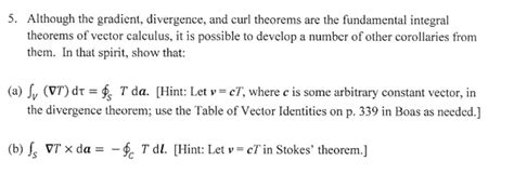 solved 5 although the gradient divergence and curl