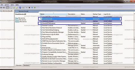 Technical Notes Windowsda Oracle Xe Service Ve Listener Başlatma