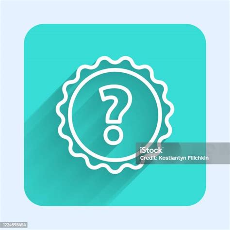 흰색 선 긴 그림자로 격리 된 물음표 아이콘입니다 자주 묻는 질문 기호입니다 파일 복사 채팅 연설 거품 및 차트 녹색 사각형