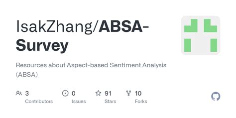 GitHub IsakZhang ABSA Survey Resources About Aspect Based Sentiment