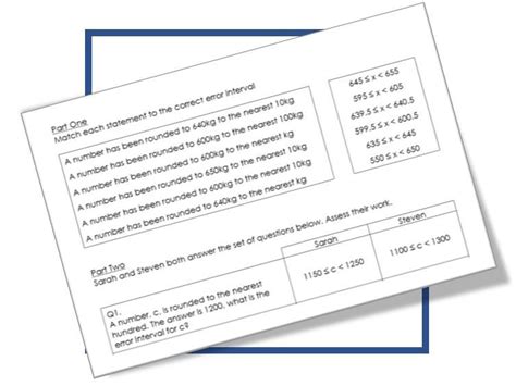 finding error intervals bounds answers teaching resources