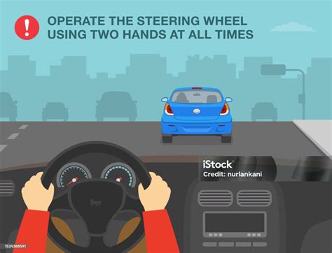안전 운전 규칙 및 요령 스티어링 휠을 잡기 위해 올바른 손 위치 항상 두 손으로 스티어링 휠을 조작하십시오 손에 대한 스톡 벡터 아트 및 기타 이미지 Istock
