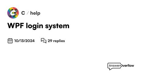 Wpf Login System C