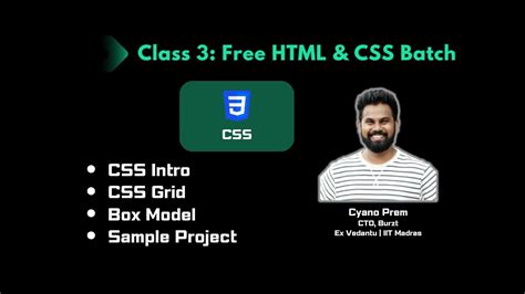 Class 3 Css Intro Css Grid Box Model Feb 2024 Batch Youtube