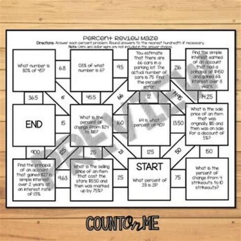 No Prep Percent Review Maze By Thriving Teacher Inc Tpt