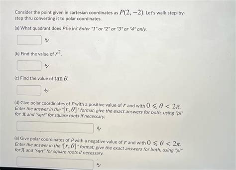solved consider the point given in cartesian coordinates as