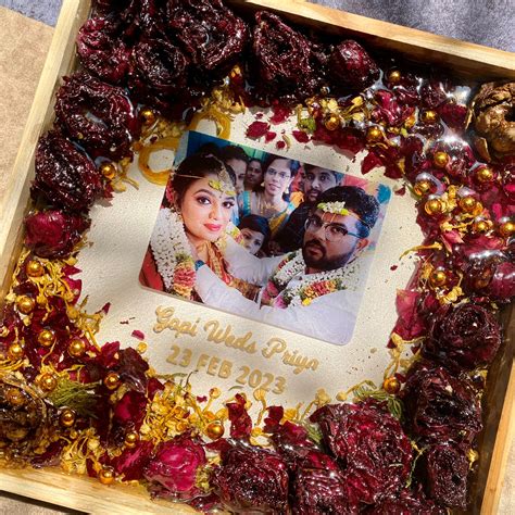 Wedding Varmala Preservation Wedding Resin Art 12 Inch Square Resin