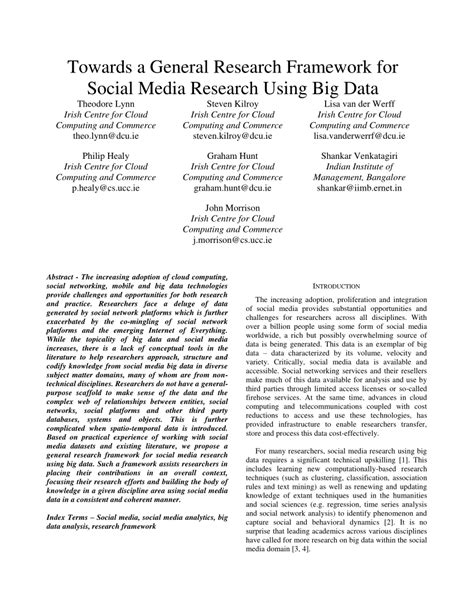 Pdf Towards A General Research Framework For Social Media Research Using Big Data