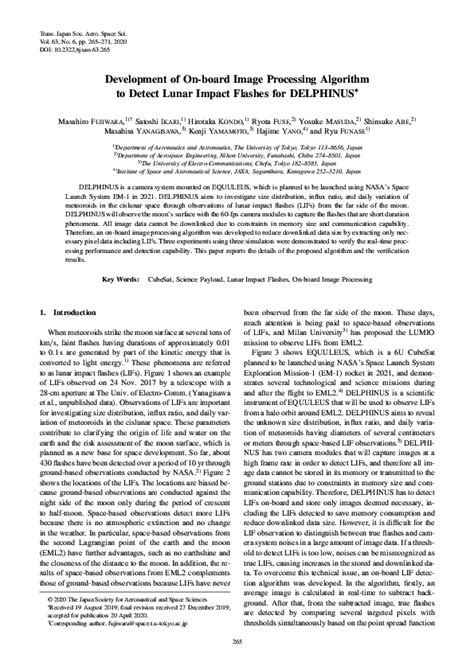 pdf development of on board image processing algorithm to detect