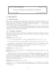 INFO Hw Pdf Graduate Algorithms January Lecture Introduction And Strassen