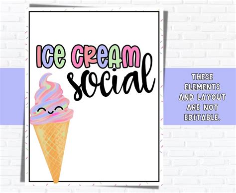 Colorful Ice Cream Social Flyer Template Summer Flyer Summer Fundraiser Pta Pto Flyers