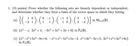 solved 1 15 points prove whether the following sets are