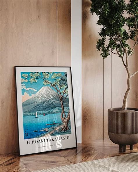 ფუძის მთა იამანაკას ტბიდან იაპონური არტი