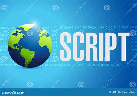 Script Globe Binary Sign Concept Illustration Stock Illustration