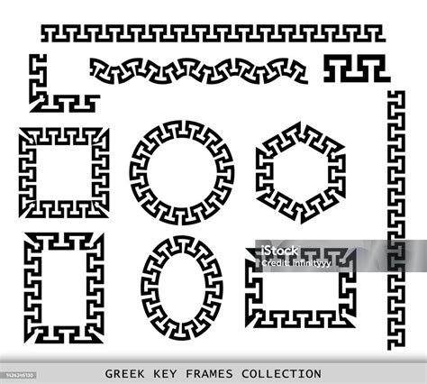 고대 그리스 블랙 프레임 패턴 컬렉션 그리스의 골동품 테두리 세트 0명에 대한 스톡 벡터 아트 및 기타 이미지 0명 개체 그룹 건축 Istock
