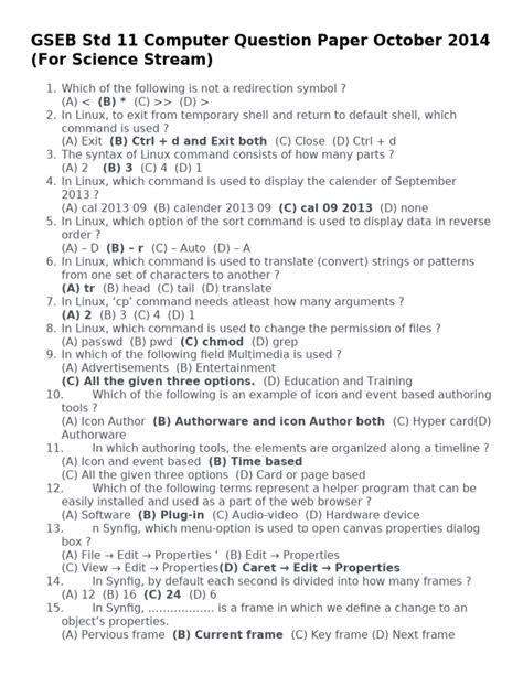 Gseb Std 11 Computer Question Paper October 2014 Pdf Adobe Flash Typefaces