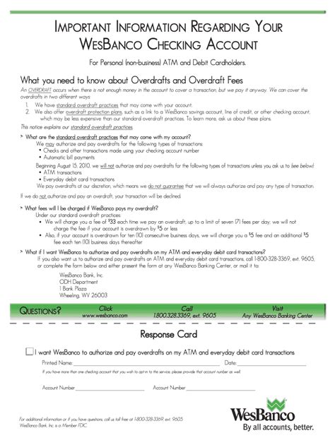 Wesbanco Checking Account Form Fill Online Printable Fillable Blank Pdffiller