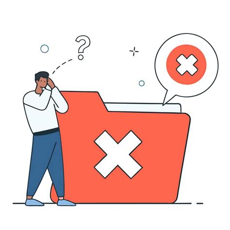 Premium Photo Illustration Of File Deletion Error With Confused Person