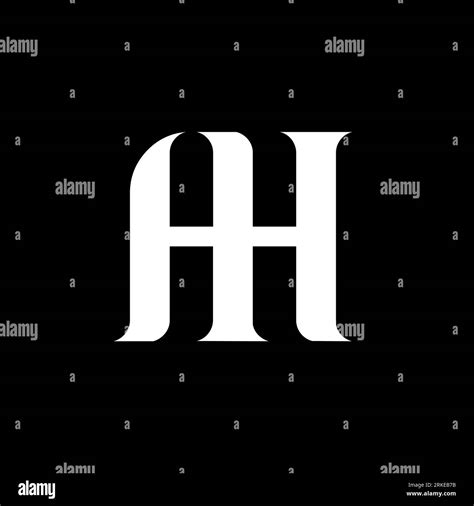 AH A H letter logo design. Initial letter AH linked circle uppercase ...