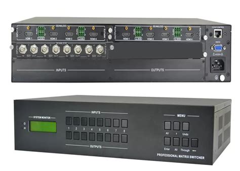 DVI Video Matrix Switcher With 4 Inputs And 4 Outputs Controlled By Front Panel
