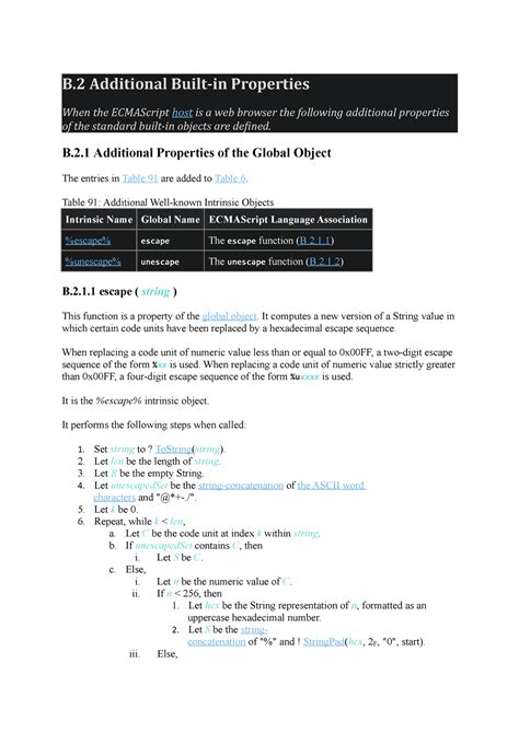 B2 Yes B Additional Built In Properties When The Ecmascript Host Is A Web Browser The