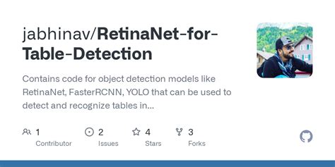 Github Jabhinavretinanet For Table Detection Contains Code For Object Detection Models Like