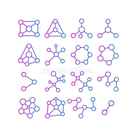 Set Of Molecular Structures Inside Drops Stock Vector Illustration Of