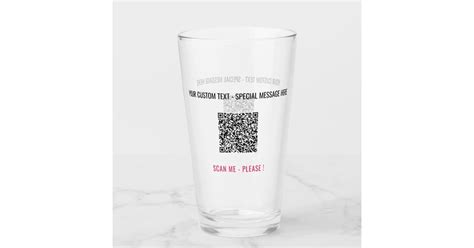 Personalized Custom Text And Qr Code Glass Zazzle