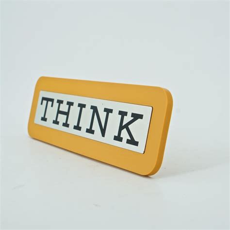 1960s Ibm Yellow Think Desk Plaque Sign Ad Man Graphic Design Like Paul Rand At 1stdibs