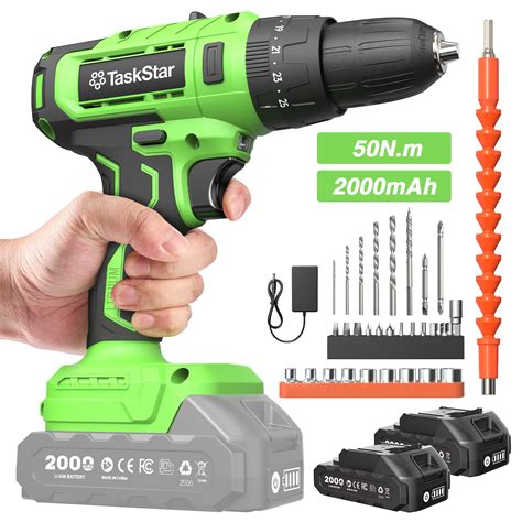 Taskstar 21v Cordless Power Drill Set Power Drill Driver Kit With