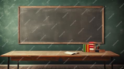 Premium Photo Empty Classroom Scene With A Single Chalkboard Ai Generated Illustration