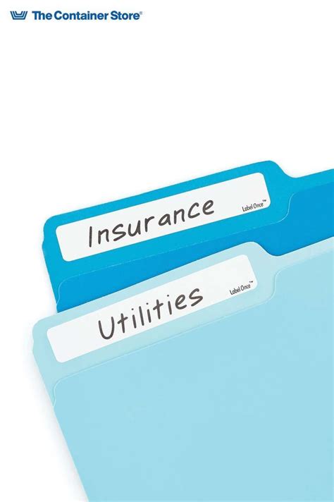 Organize With Ease Erasable Interior File Folder Labels