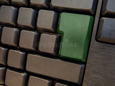 Computer Keyboard Without Letters Technology Background Green Button Stock Photo Image Of