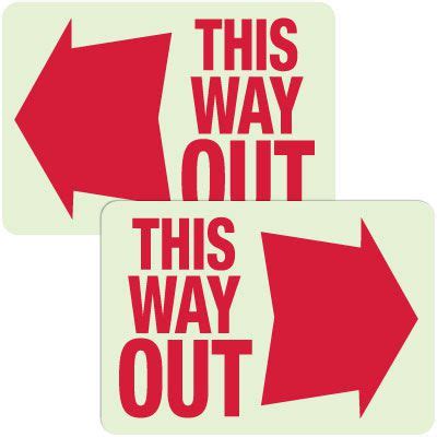 Luminous Exit And Path Marker Signs This Way Out Left Arrow Seton
