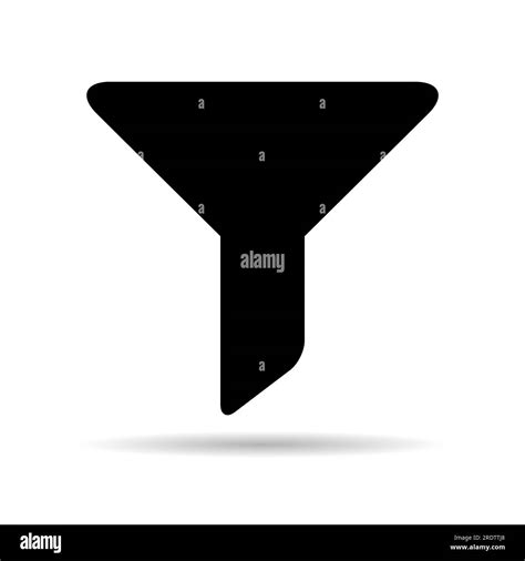 Filter Button Web Shape Shadow Icon Filtering Symbol Funnel Sign Vector Illustration Stock